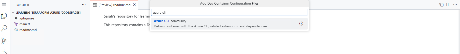 Set Up A Dev Container For Terraform In Github Codespaces