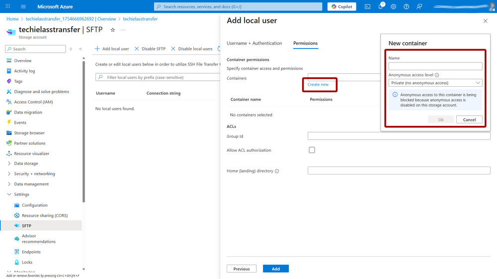 How to set up SFTP in Azure - Argon Systems