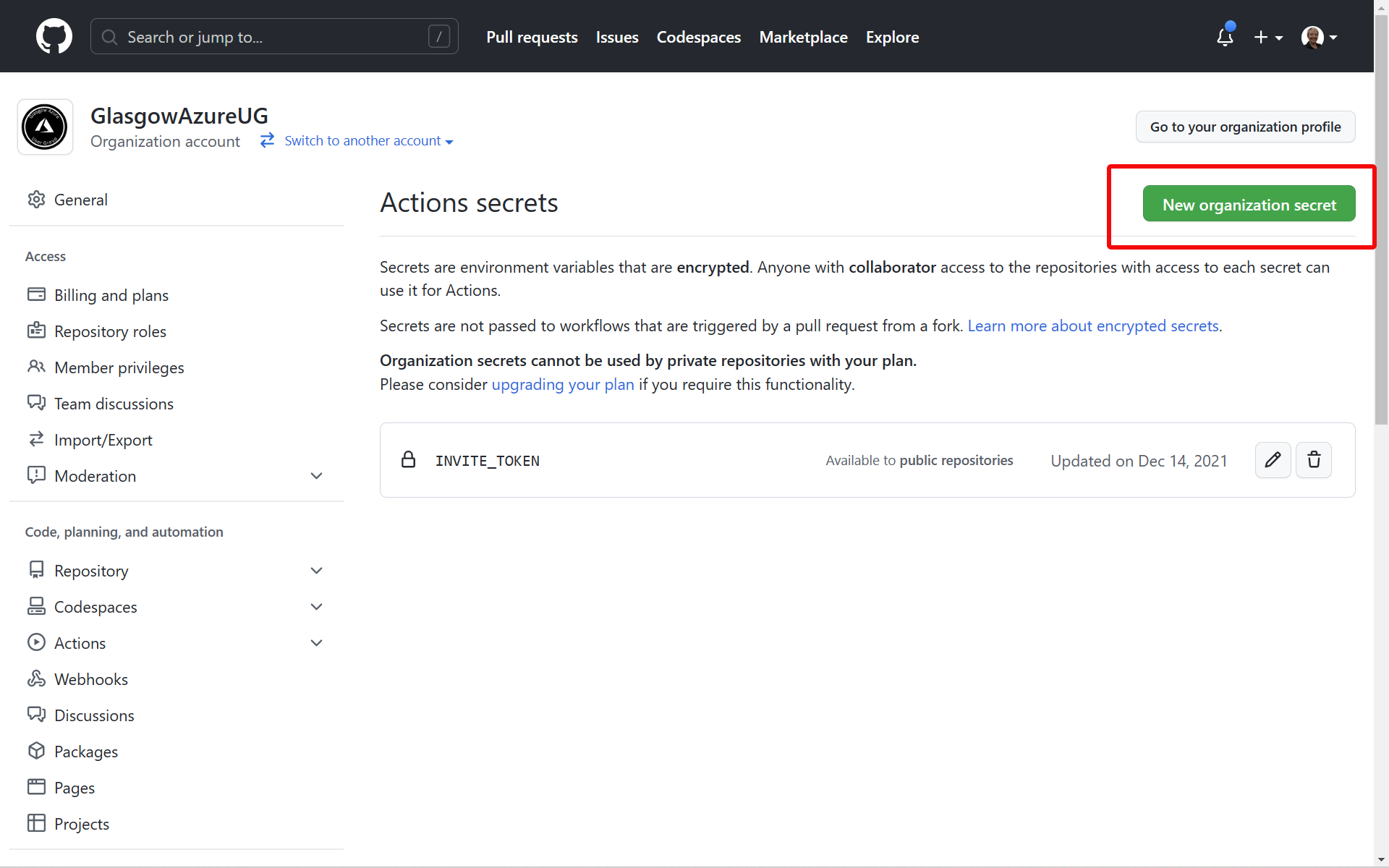 GitHub Actions Secrets