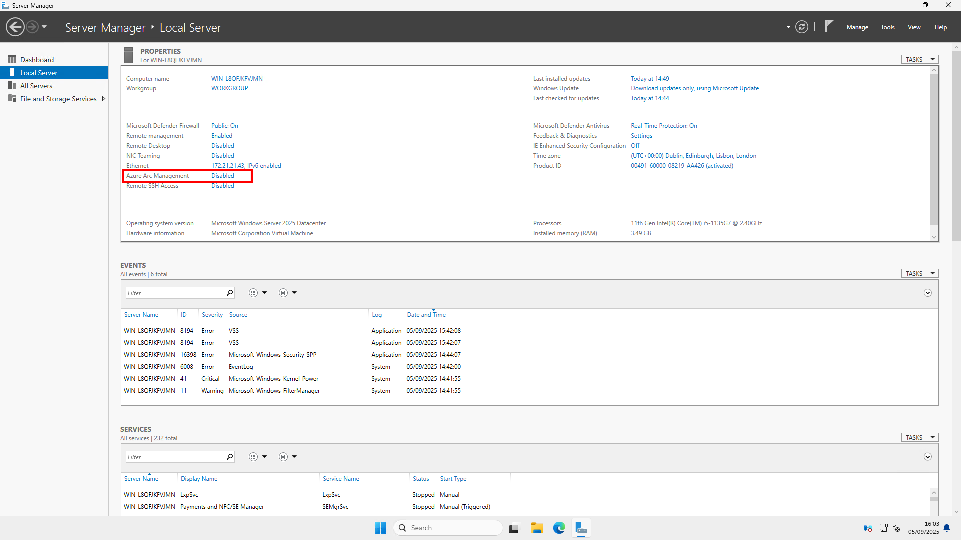 How to onboard a Windows Server to Azure Arc