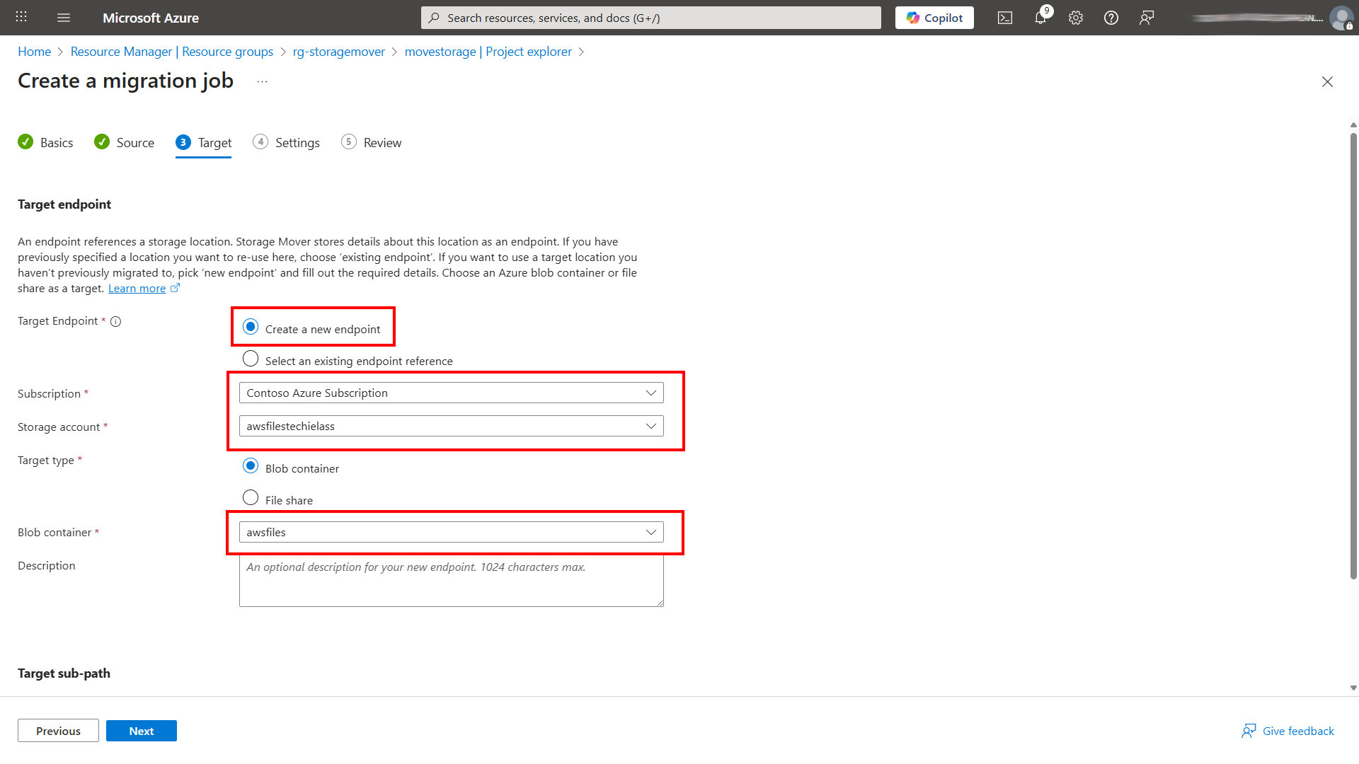 Azure Storage Mover: How to migrate files from AWS S3 to Azure