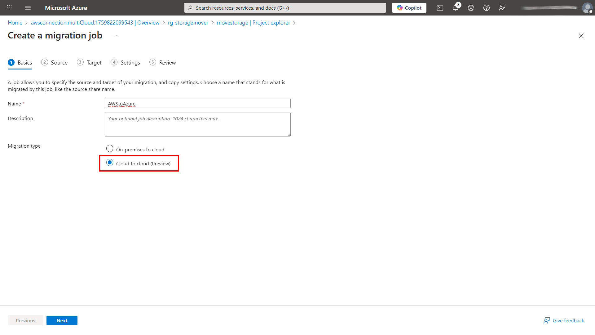 Azure Storage Mover: How to migrate files from AWS S3 to Azure