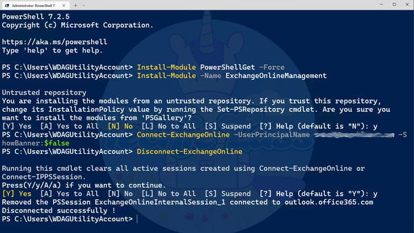 Install Exchange Online PowerShell modules